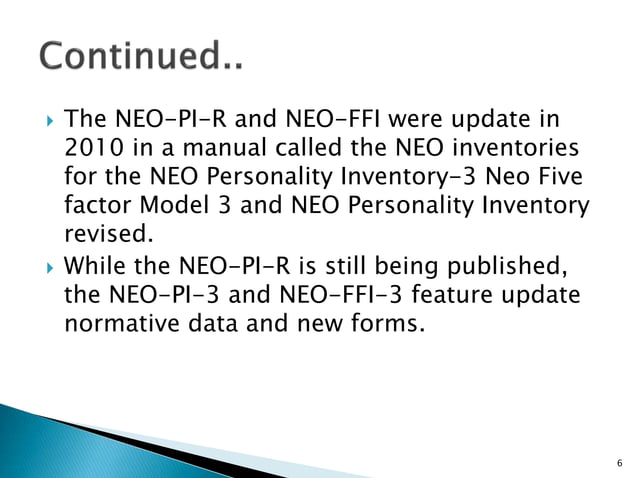 Neo personality inventory | PPTX