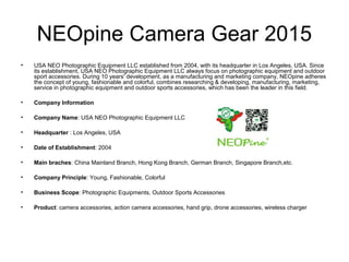 NEOpine Camera Gear Catalogue 2015 | PPT