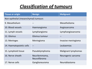 Neoplasia Characteristics and classification of cancer | PPTX
