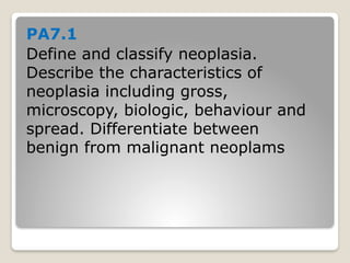 Neoplasia pathology medical students introduction | PPTX