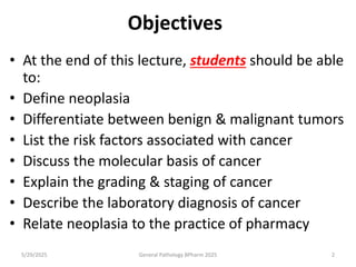 Pathology Neoplasia BPharm 2025.pdf notes | PDF