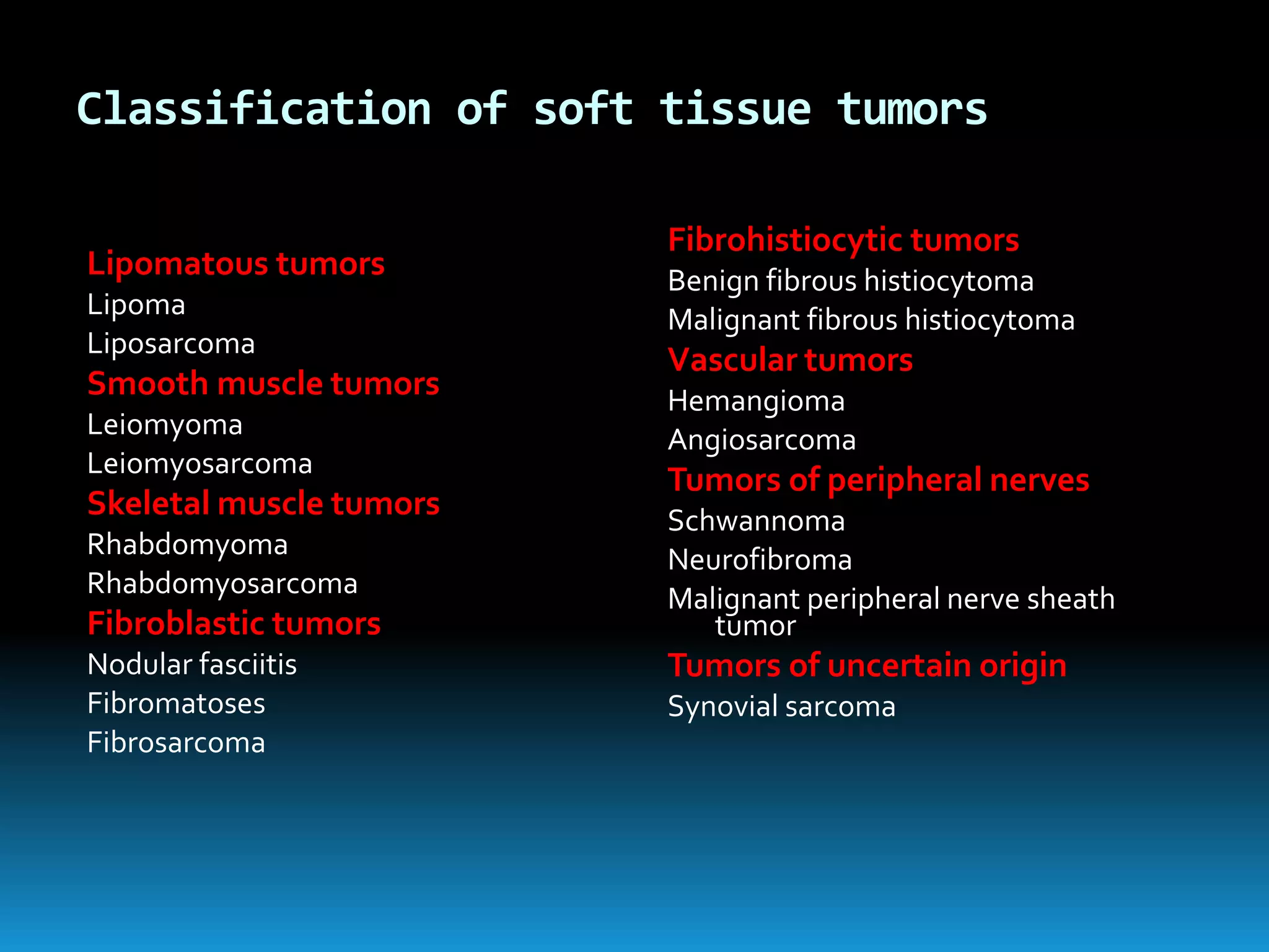 Soft Tissue Tumors | PPTX
