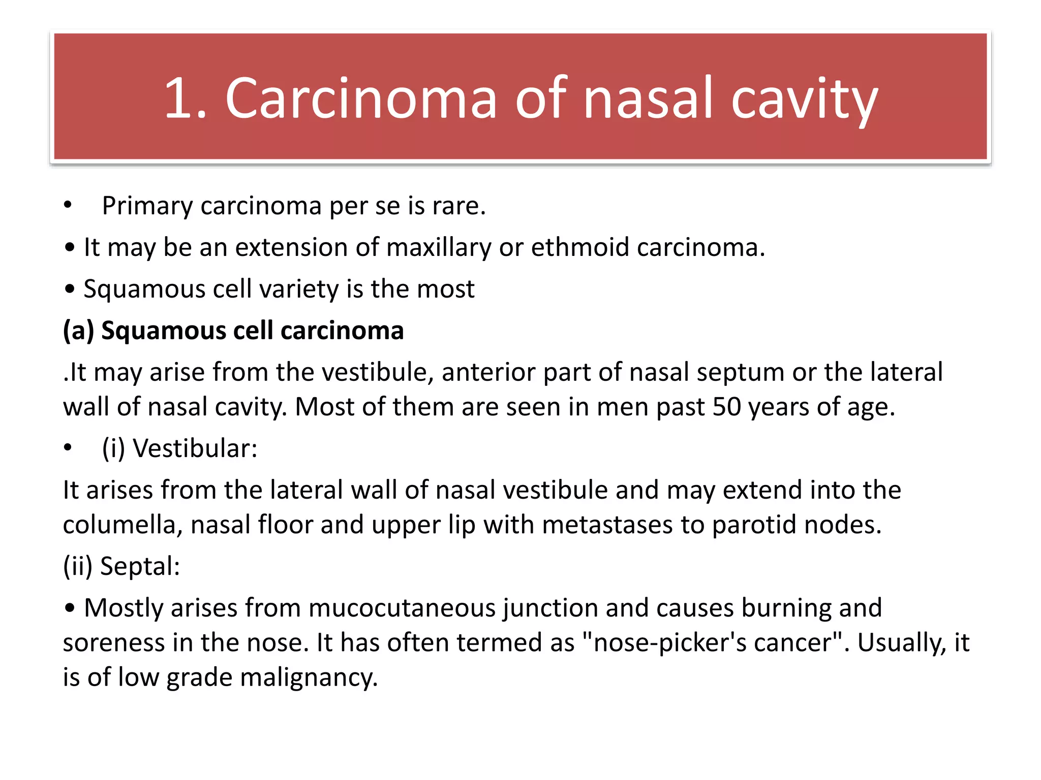 Neoplasm of nasal cavity | PPTX