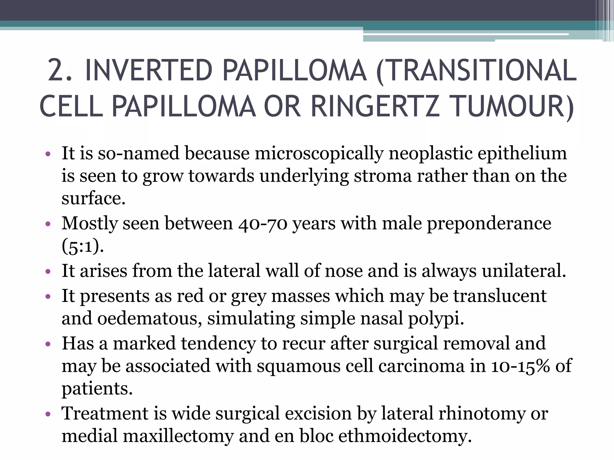 Neoplasms of nasal cavity | PPTX