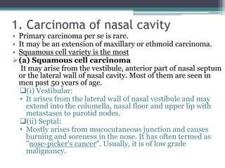 Neoplasms of nasal cavity | PPTX | Ear, Nose and Throat Conditions ...