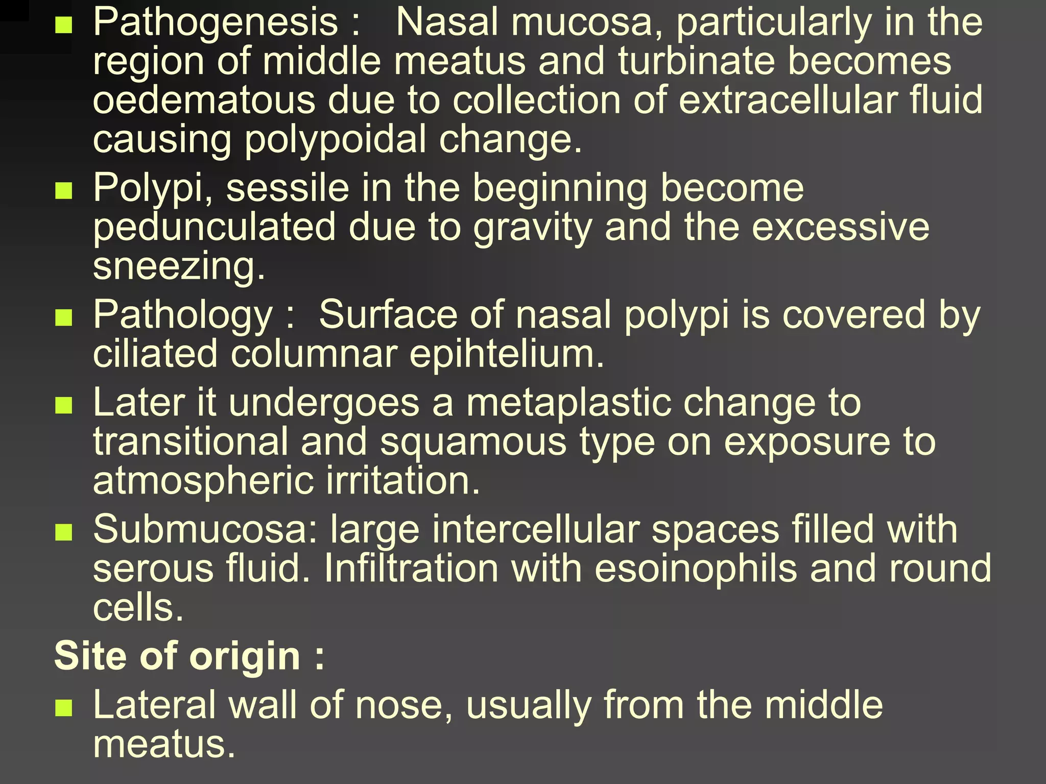 Neoplasms of nasal cavity and nasal polypi | PPT