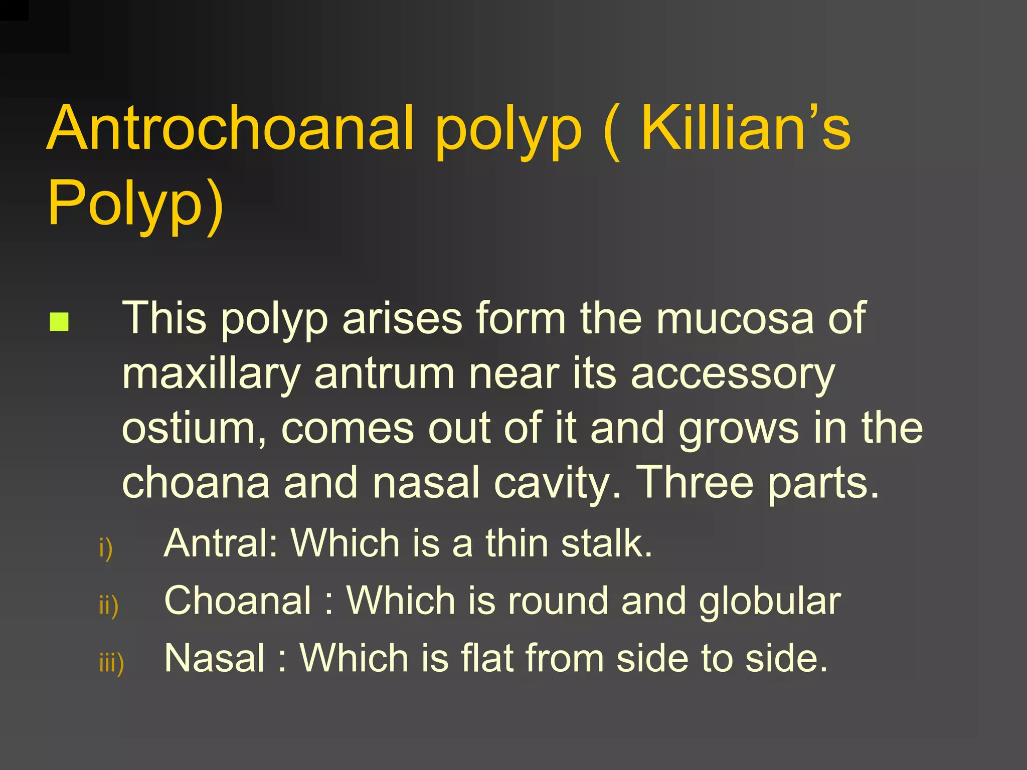 Neoplasms of nasal cavity and nasal polypi | PPT