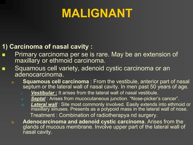Neoplasms of nasal cavity and nasal polypi | PPT | Ear, Nose and Throat ...
