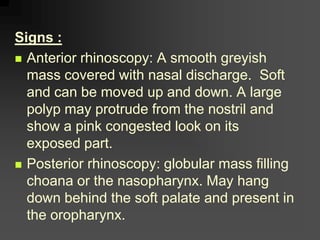 Neoplasms of nasal cavity and nasal polypi | PPT