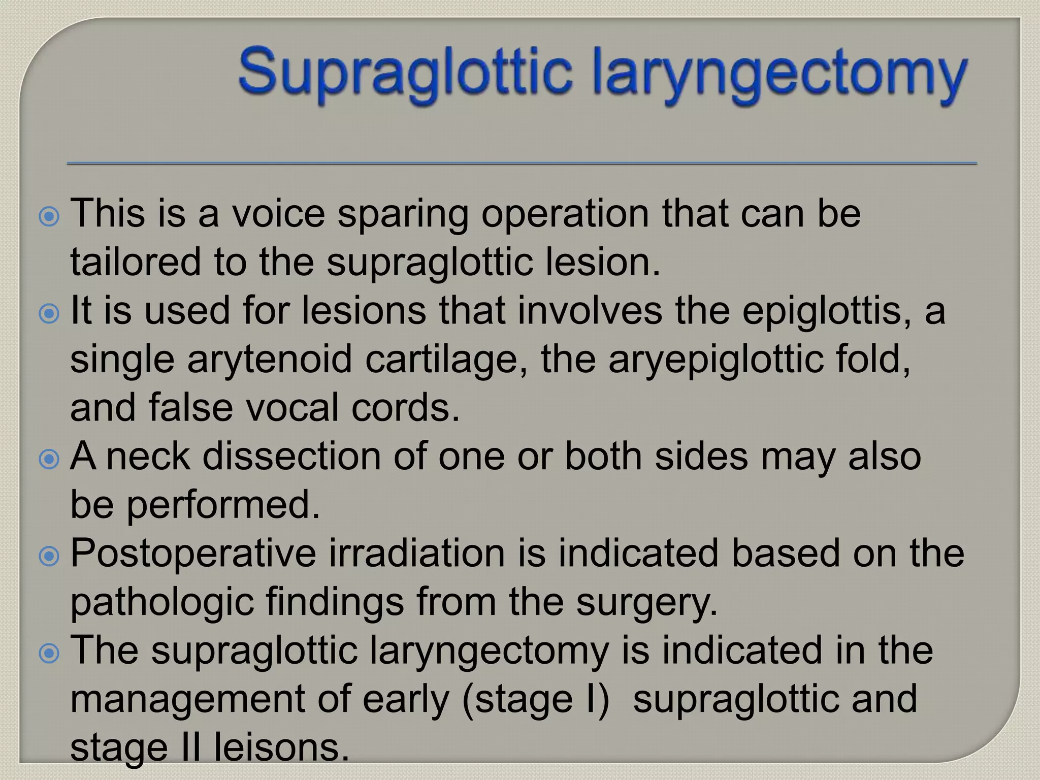 Neoplastic Disorder of The Larynx | PPTX