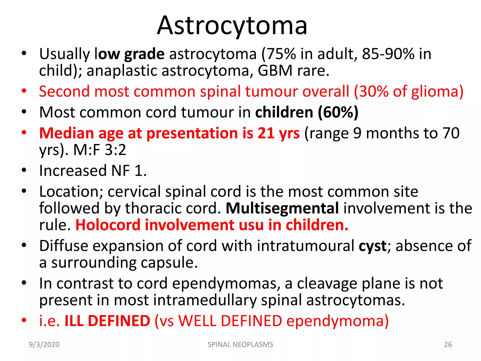 Neoplastic disorders of spinal cord | PPTX