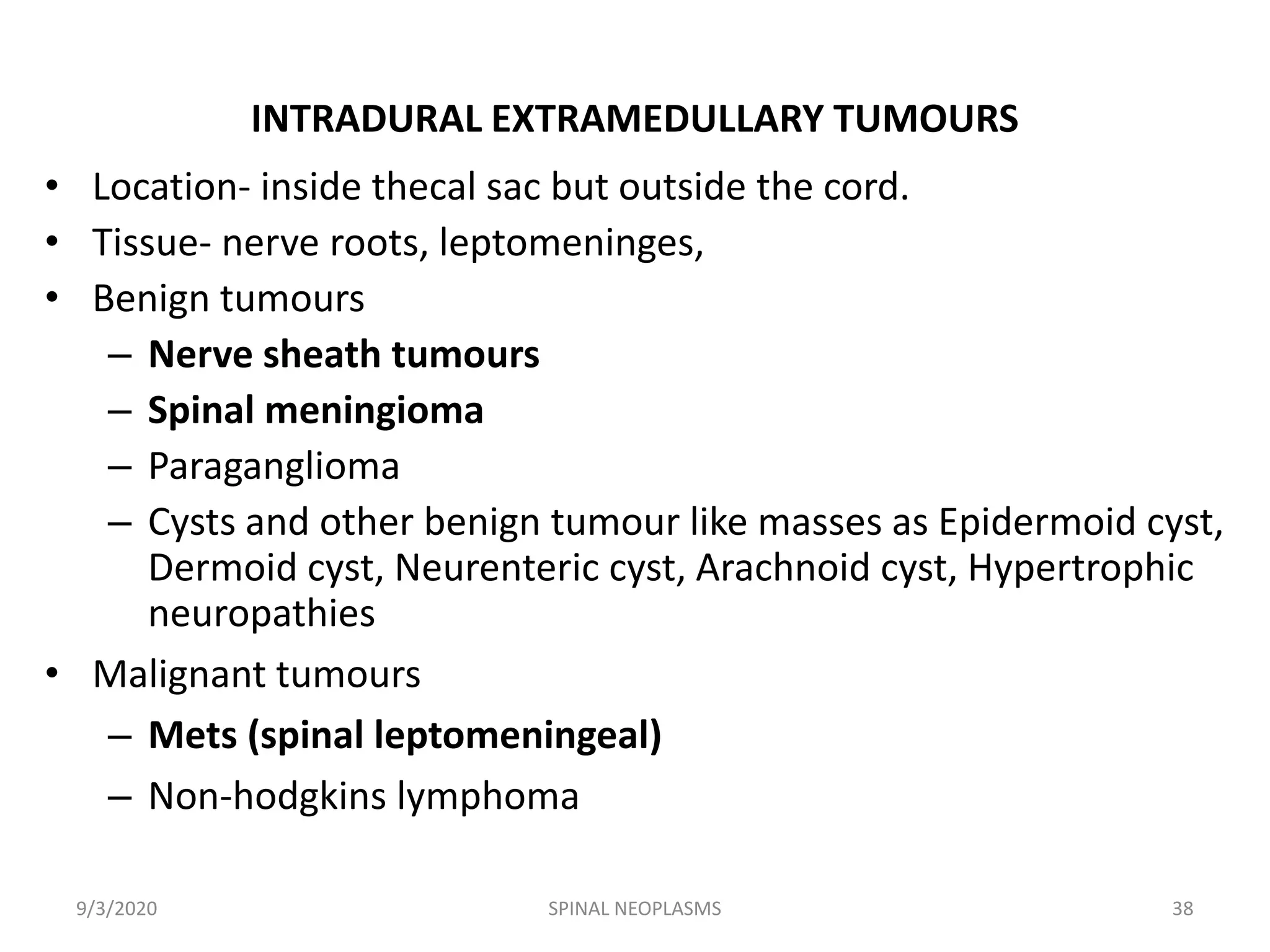 Neoplastic disorders of spinal cord | PPTX