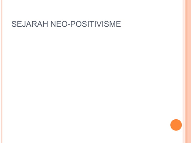 Neopositivisme | PPTX