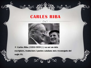 Neopopularisme, Poesia pura i Carles Riba | PPTX