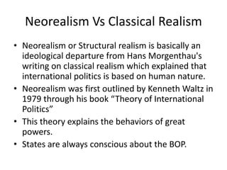 Neorealism in International Relations | PPTX