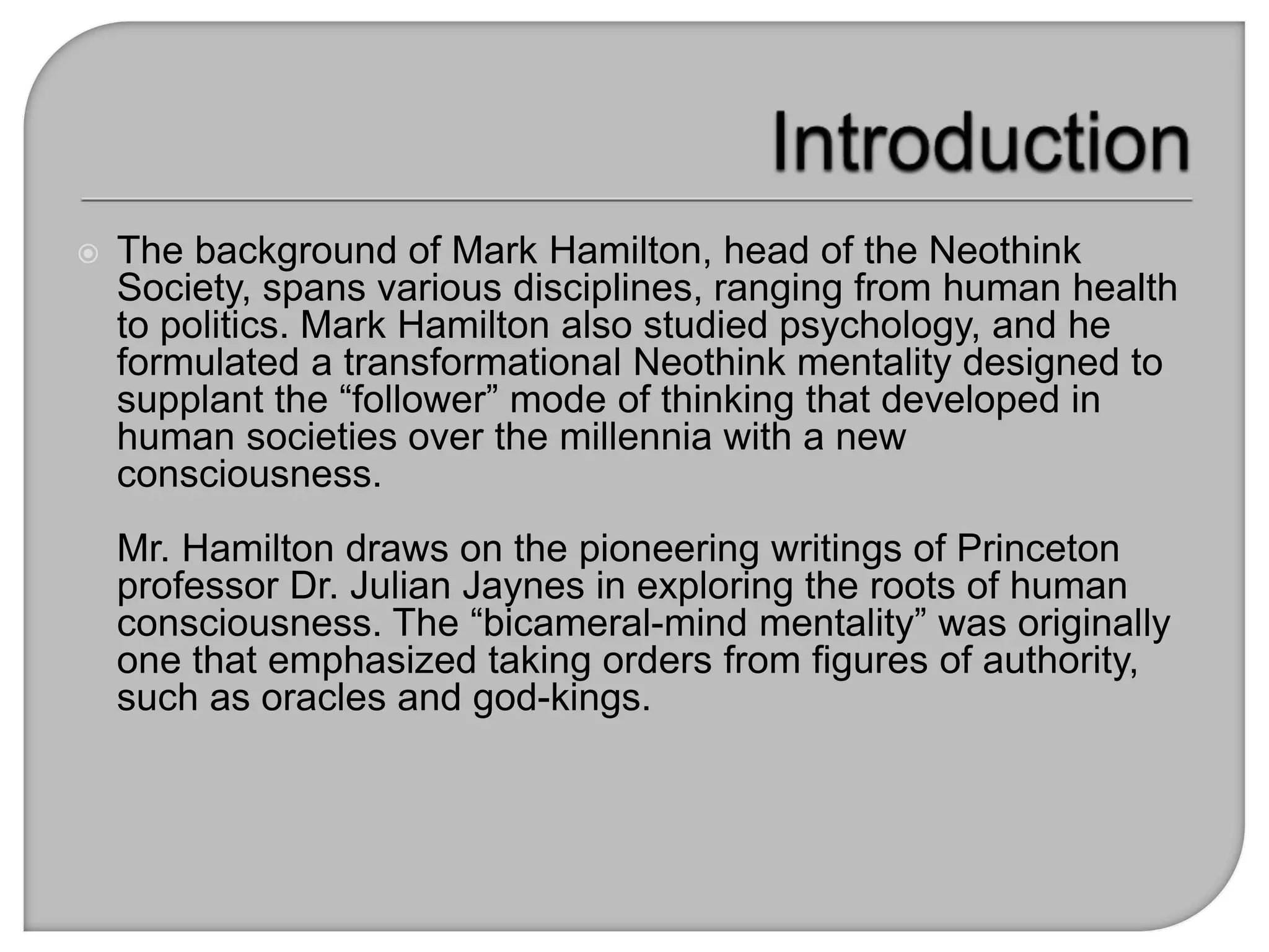 Neothink - Moving Toward a New, Independent Human Consciousness | PPT ...