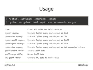 Neotool (using py2neo from the command line) | PPT