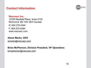 Neovasc Surgical Division | PPT