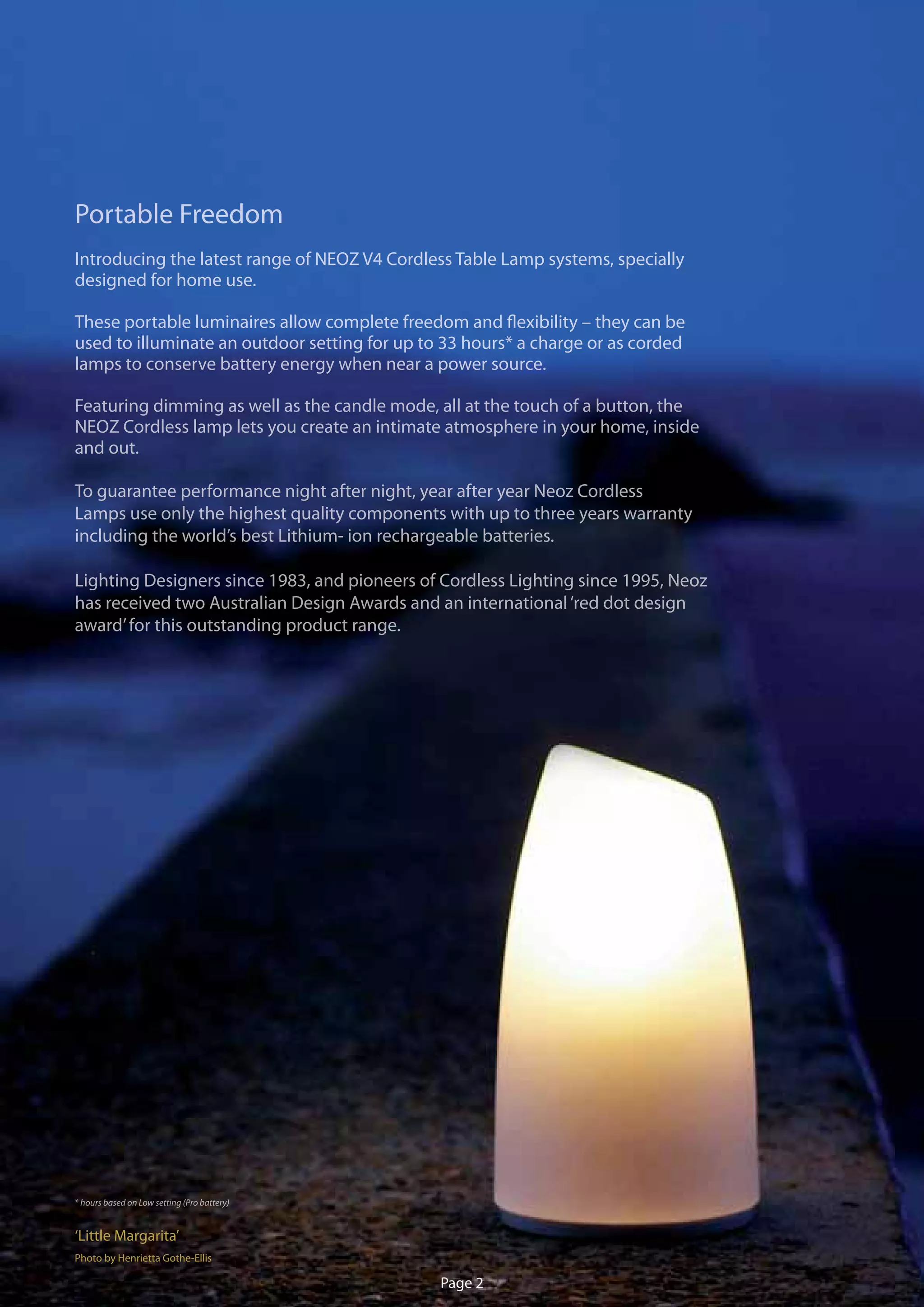 Neoz Cordless Lighting | PDF