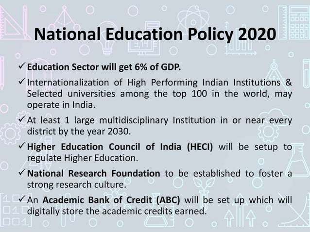 Comparative study of India's National Education Policy 2020 & National Policy on Education 1986 ...