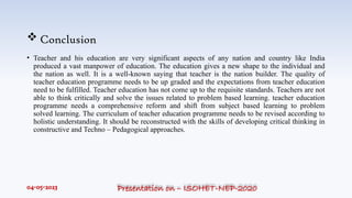 Issues and Trends of teacher education in india | PPTX