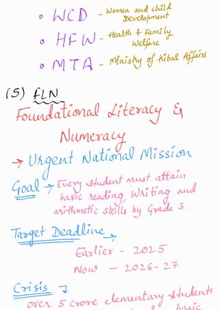 NATIONAL EDUCATION POLICY - 2020 HANDWRITTEN NOTES | PDF