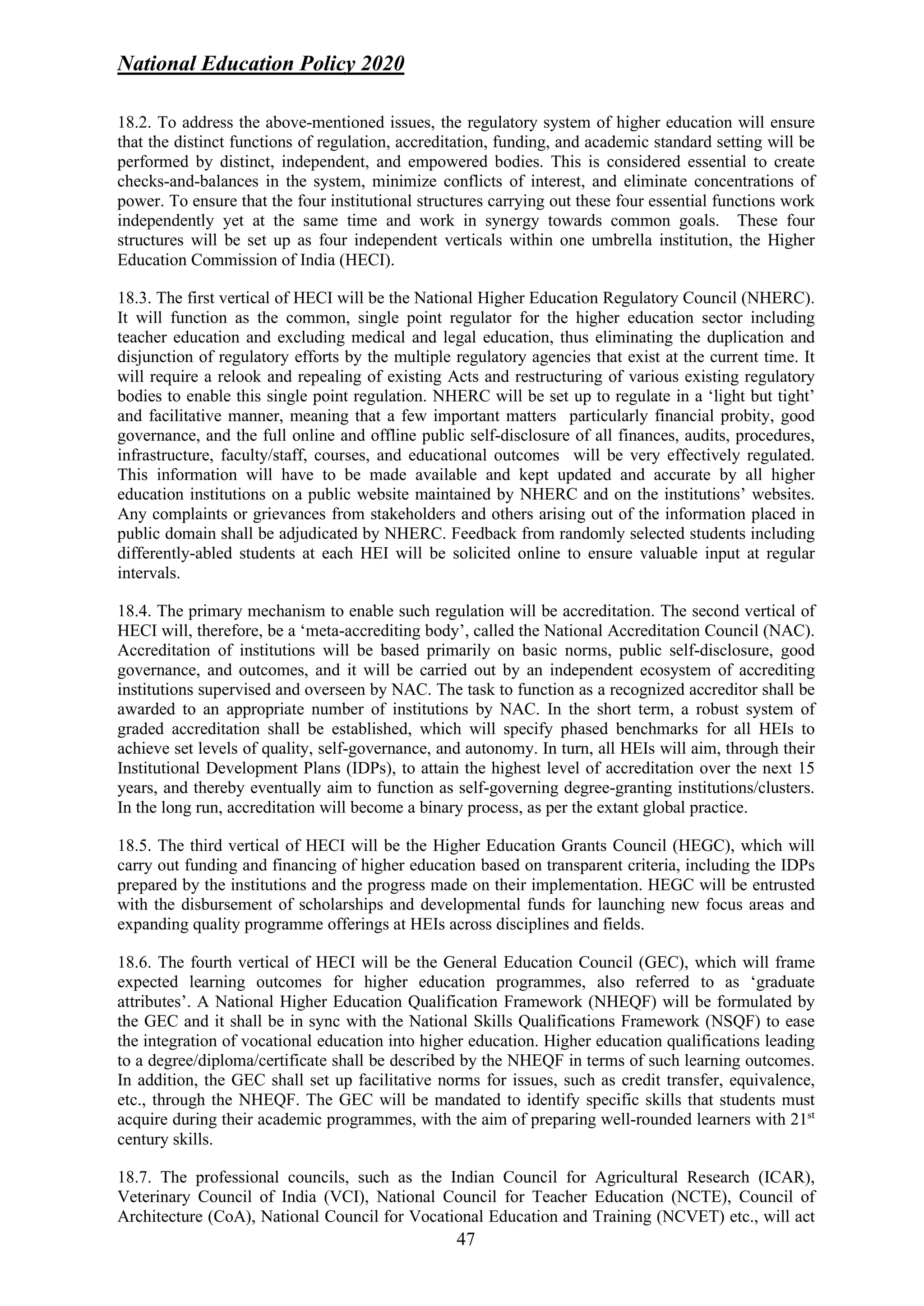 National Education Policy- 2020 | PDF