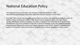 NEP2020, A PPT on the new education policy | PPTX