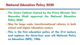 National Educational Policy 2020 (NEP 2020) | PDF