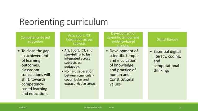 NEP 2020 Curriculum Reforms and National Curriculum Frameworks (NCF ...