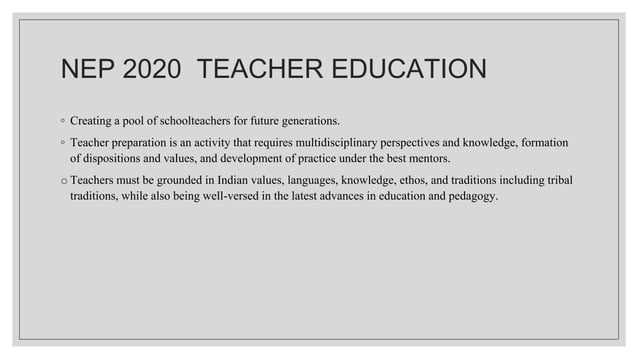 Analytical approaches to NEP 2020 Teacher Education | PPT