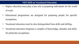 NEP 2020 on Vocational Education | PPTX
