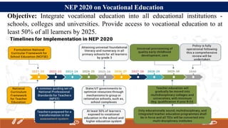 NEP 2020 on Vocational Education | PPTX