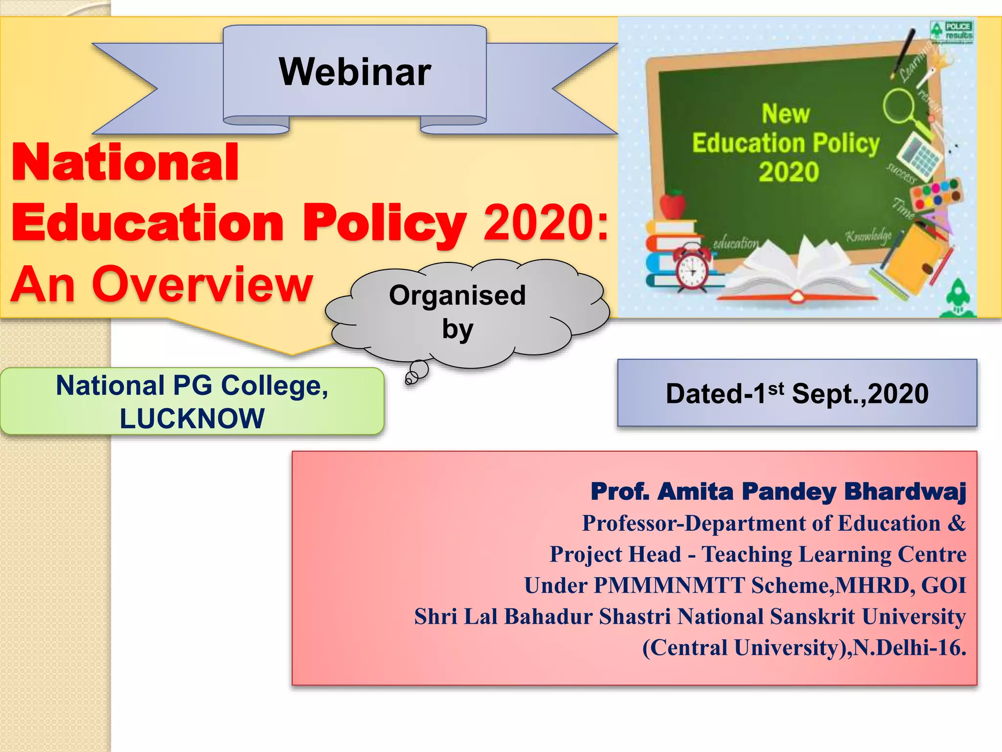 National Education Policy 2020: An Overview | PPTX