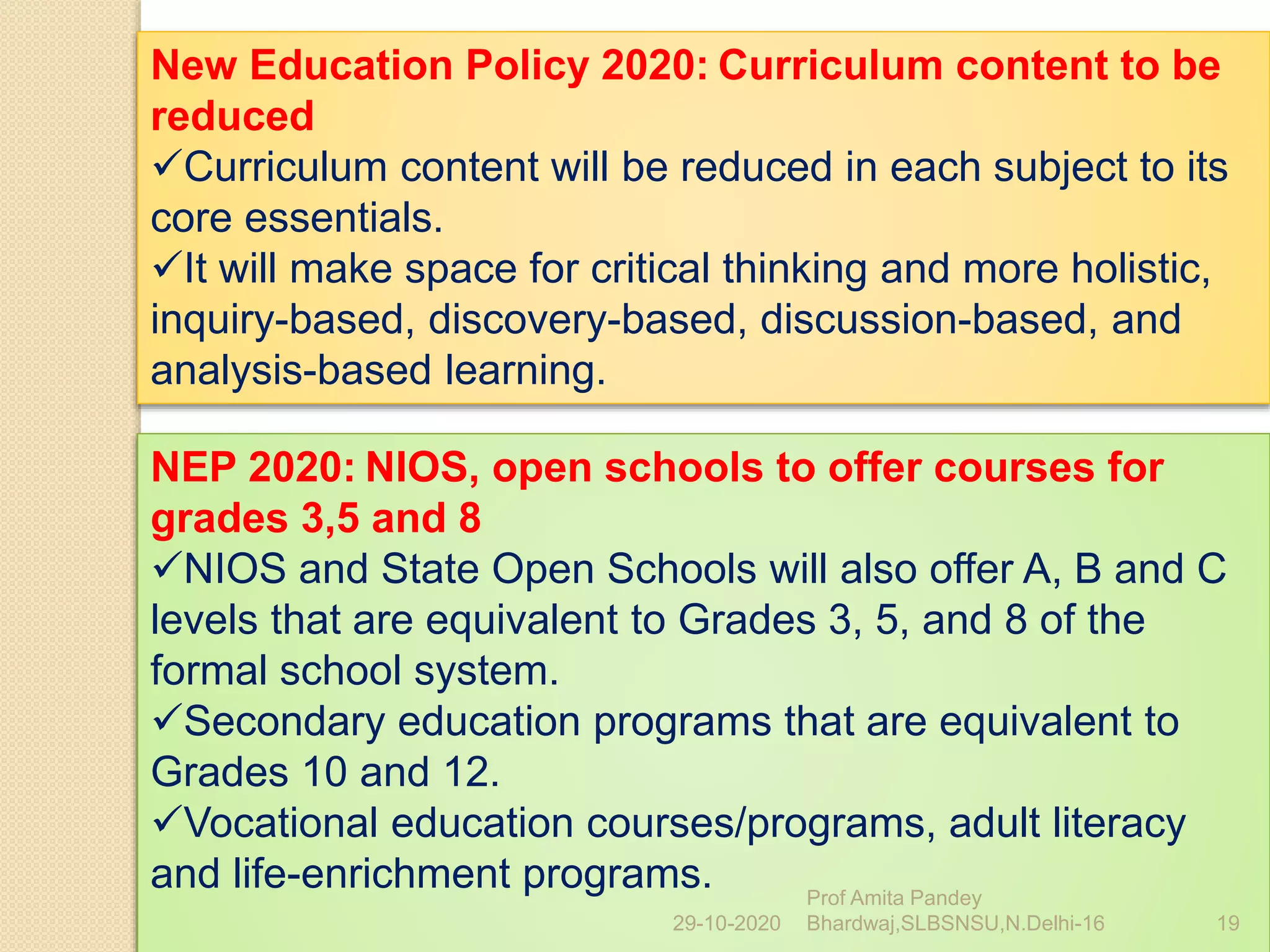 National Education Policy 2020: An Overview | PPTX