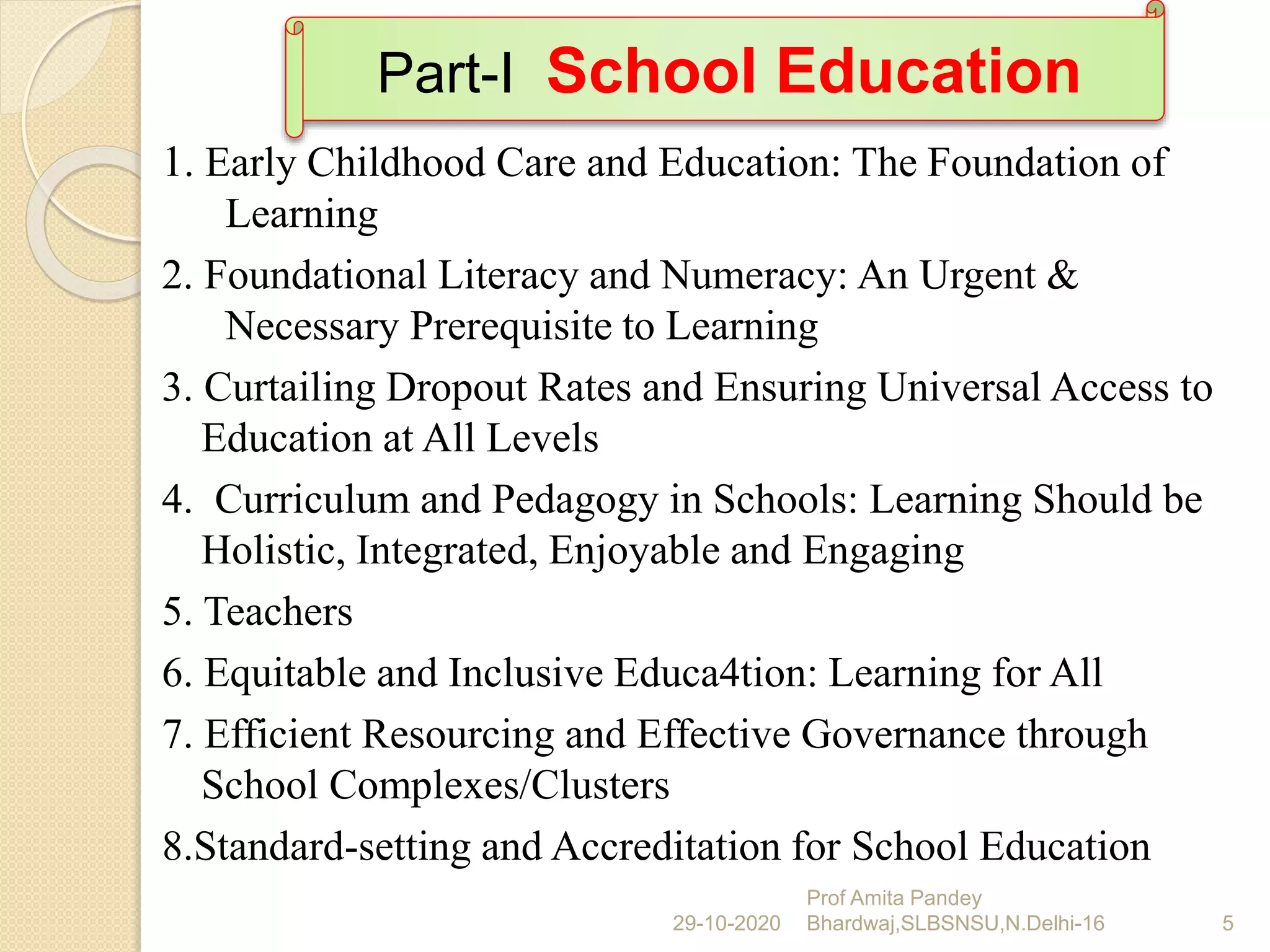 National Education Policy 2020: An Overview | PPTX