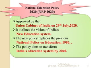 National Education Policy 2020: An Overview | PPTX