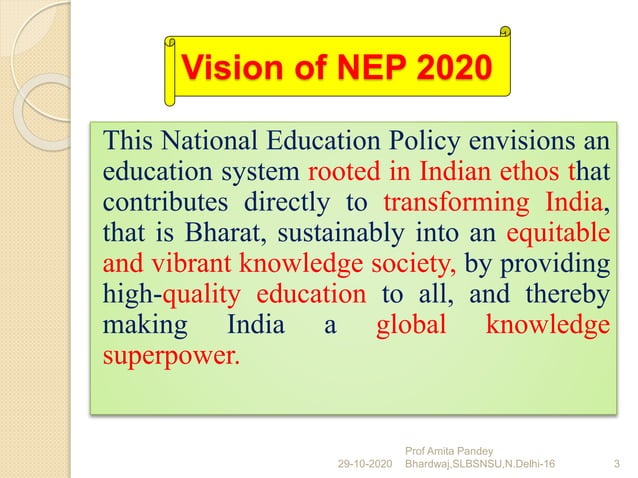 National Education Policy 2020: An Overview | PPTX