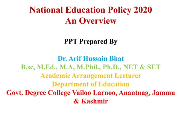 NEP 2020 ppt | PPTX