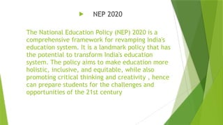 NEP 2020 UPDATED presentation for bleachers | PPTX | Daycare and Pre ...