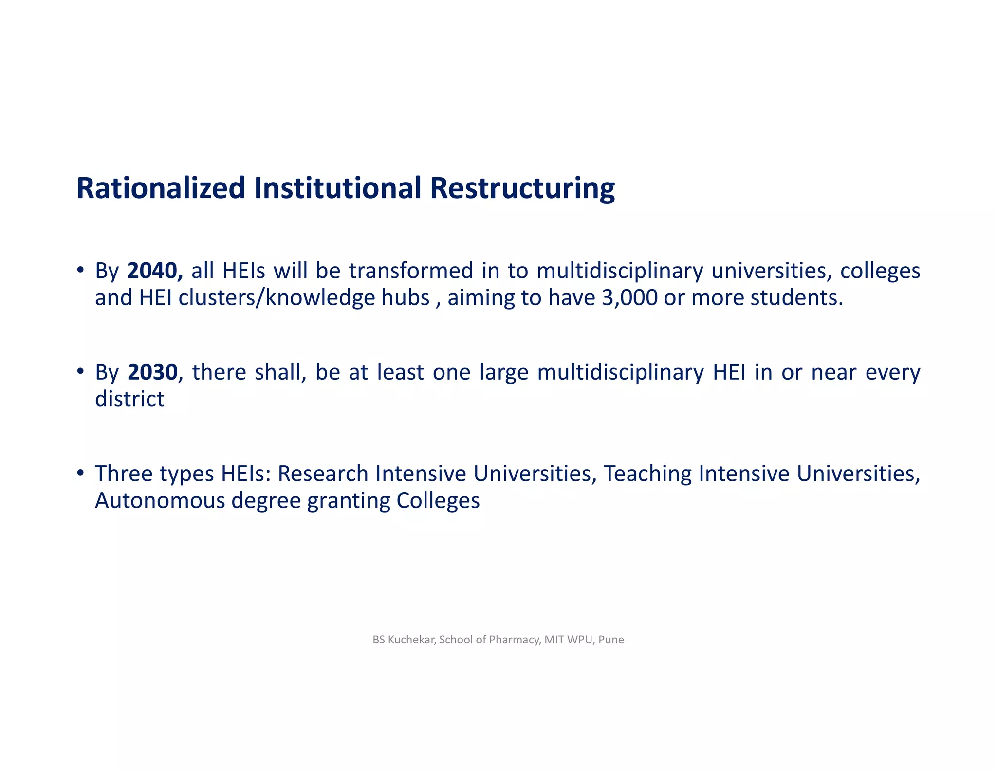 National Education Policy (NEP) 2020 Higher Education | PDF