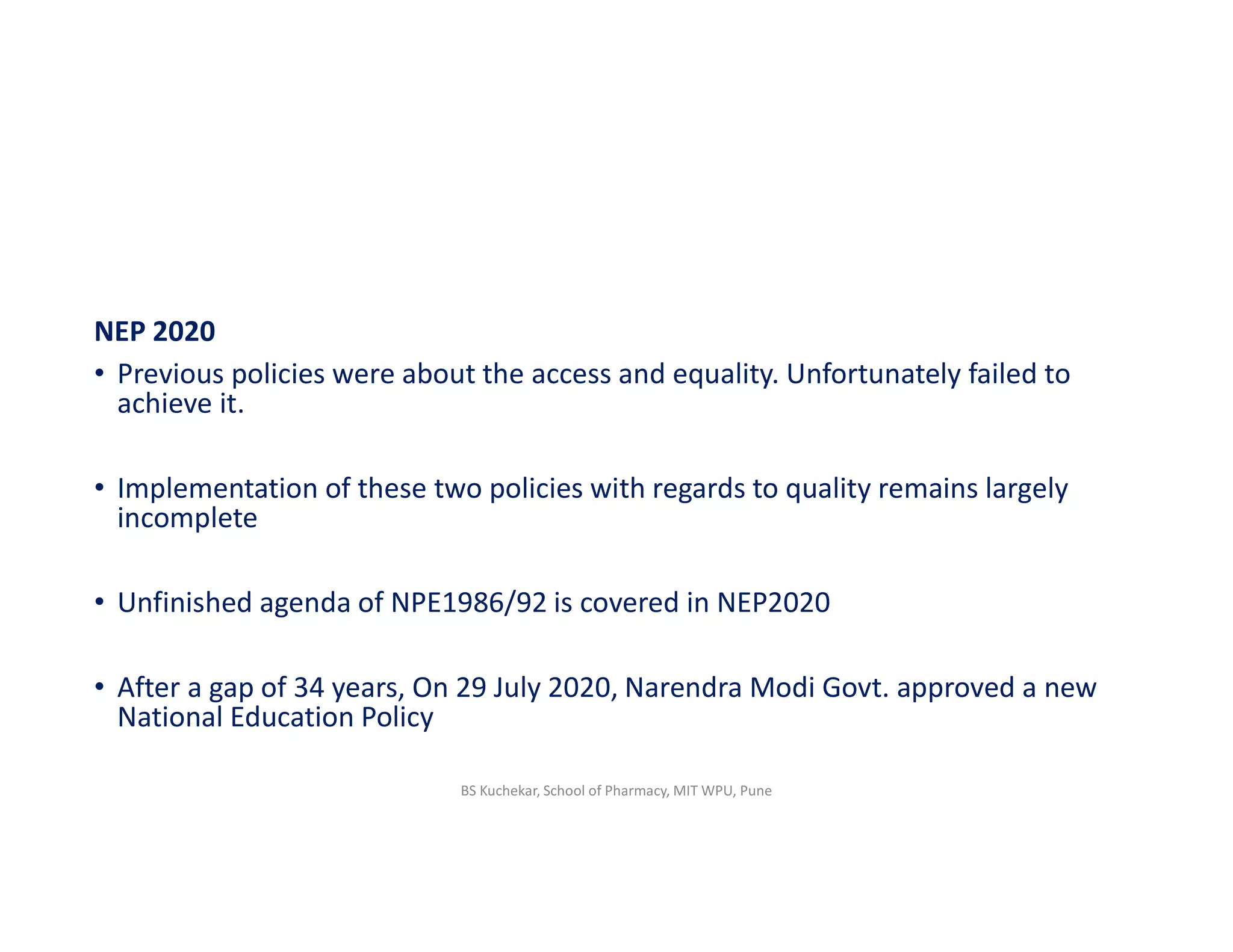 National Education Policy (NEP) 2020 Higher Education | PDF