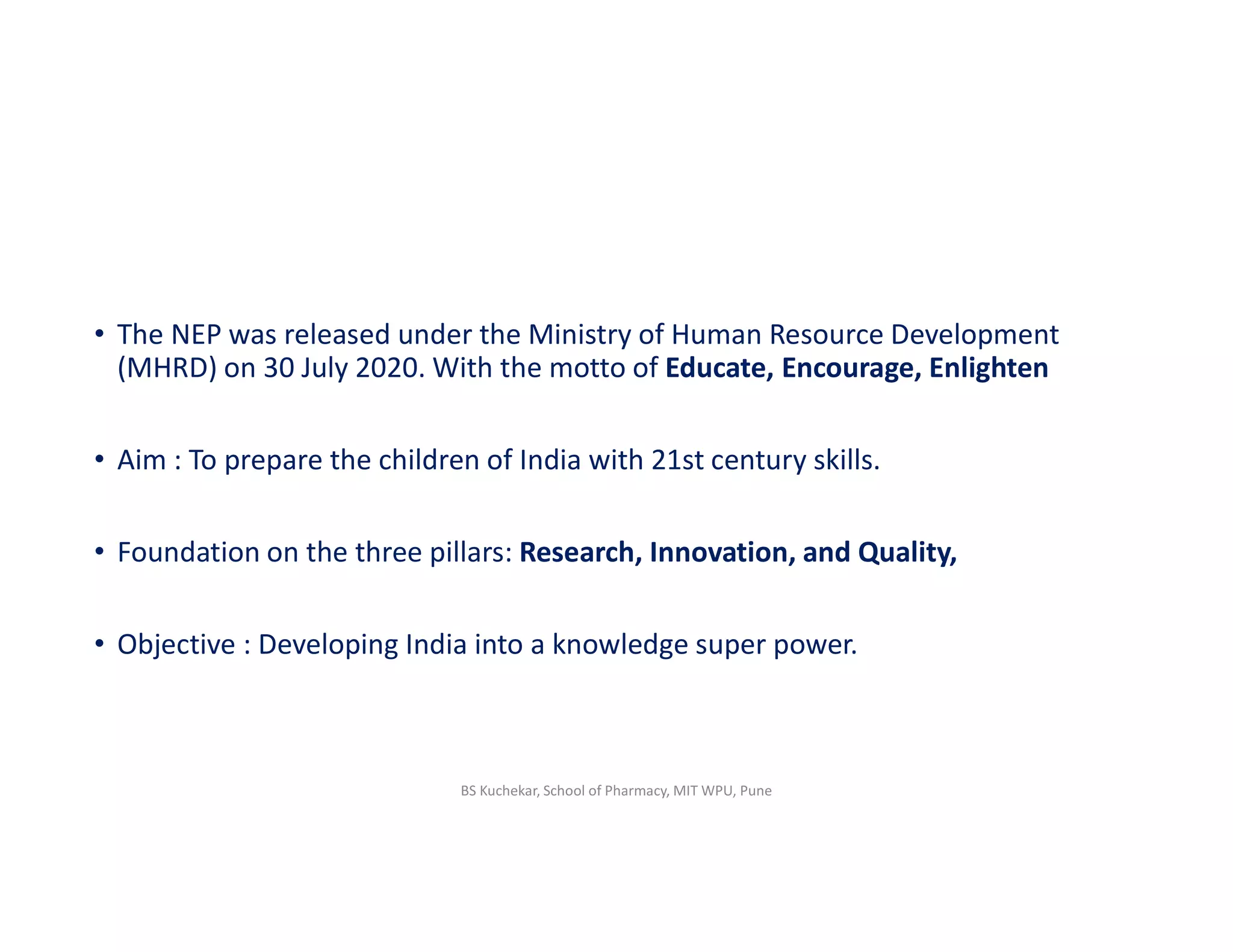 National Education Policy (NEP) 2020 Higher Education | PDF