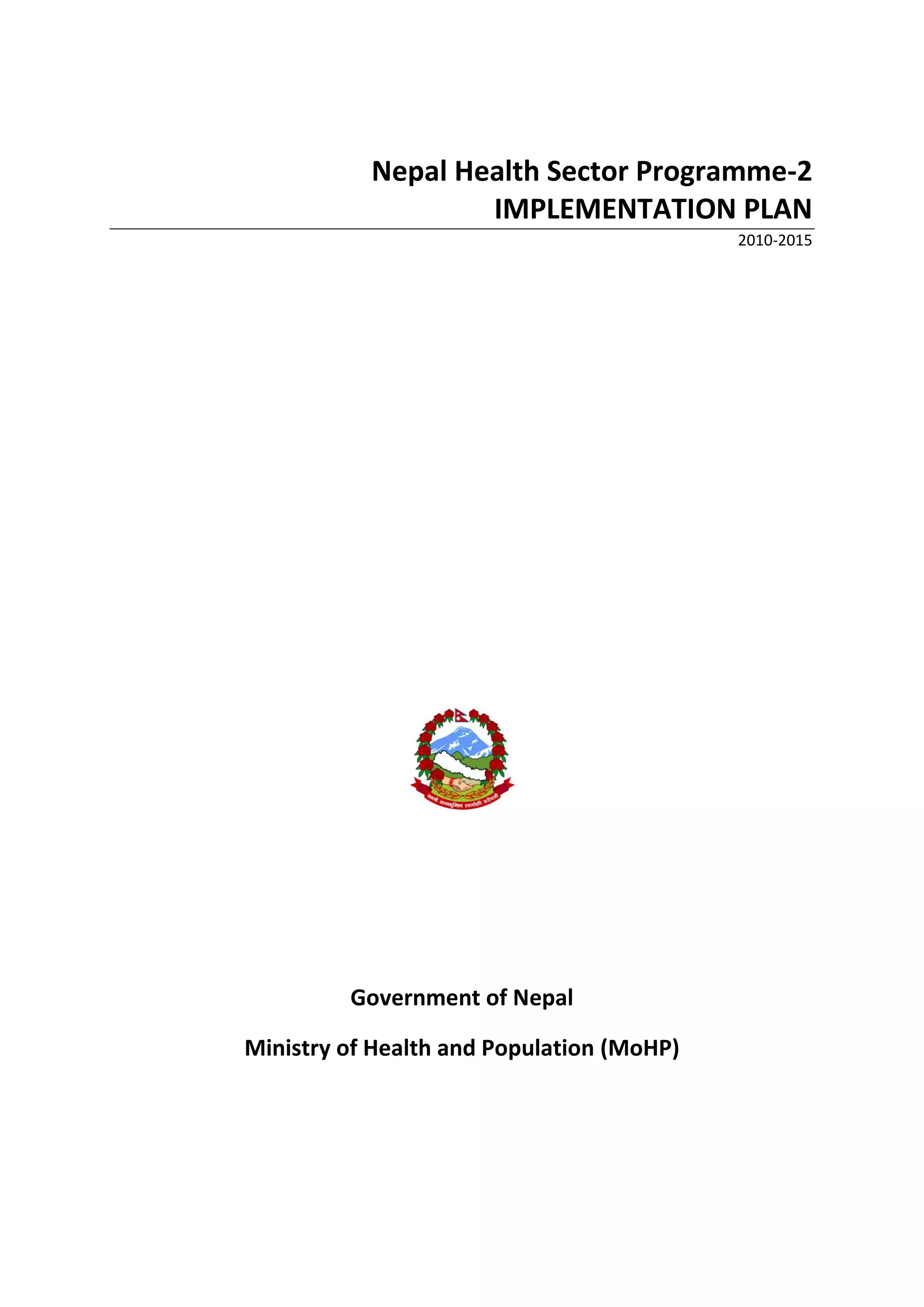Essential Package of Health Services Country Snapshot: Nepal | PDF
