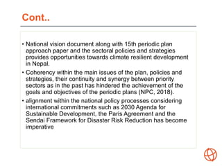 Policy Alignment for Climate Resilient Development in Nepal | PPTX