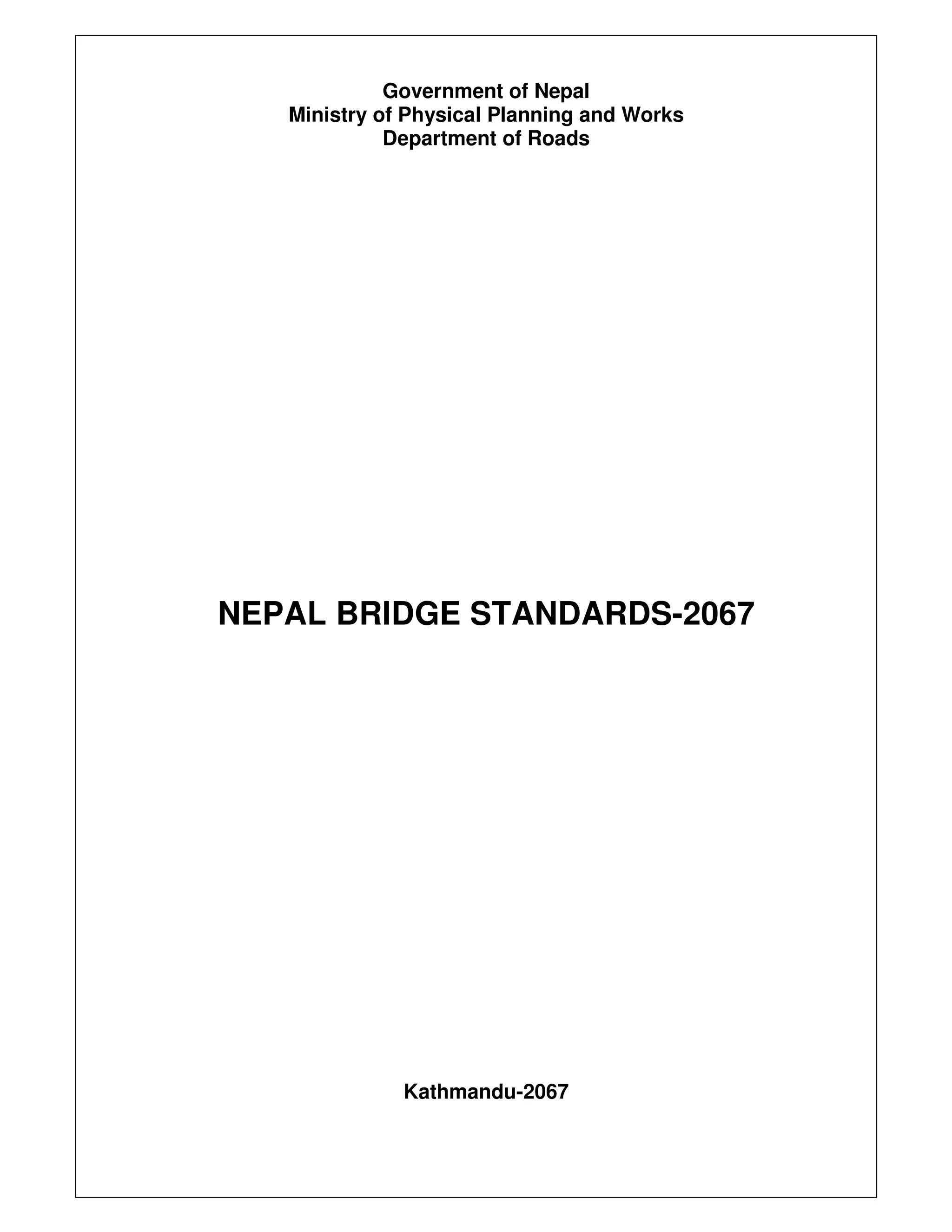 Nepal bridge standards 2067 | PDF
