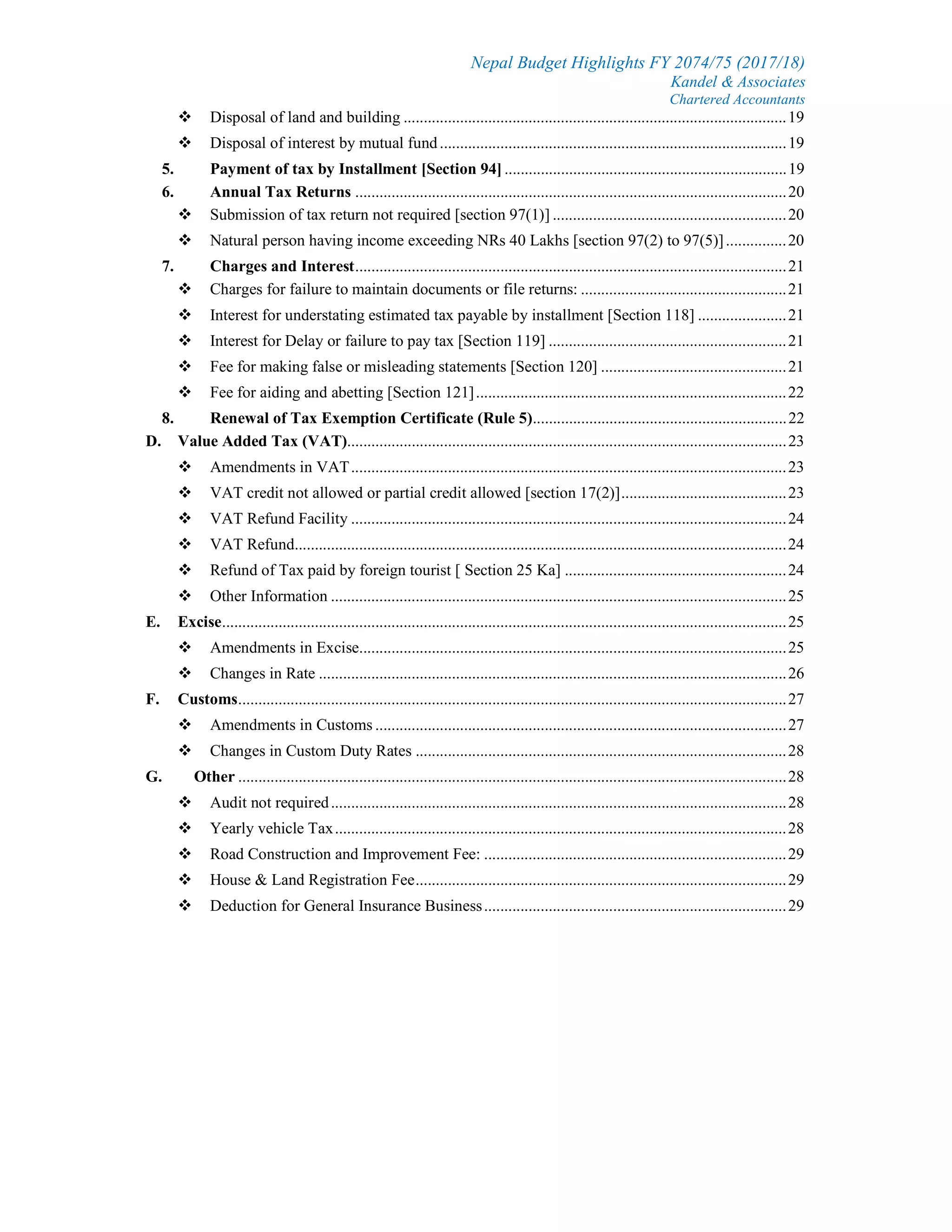 Nepal Budget Highlight 2074/75 (2017/18) Tax Rates | PDF