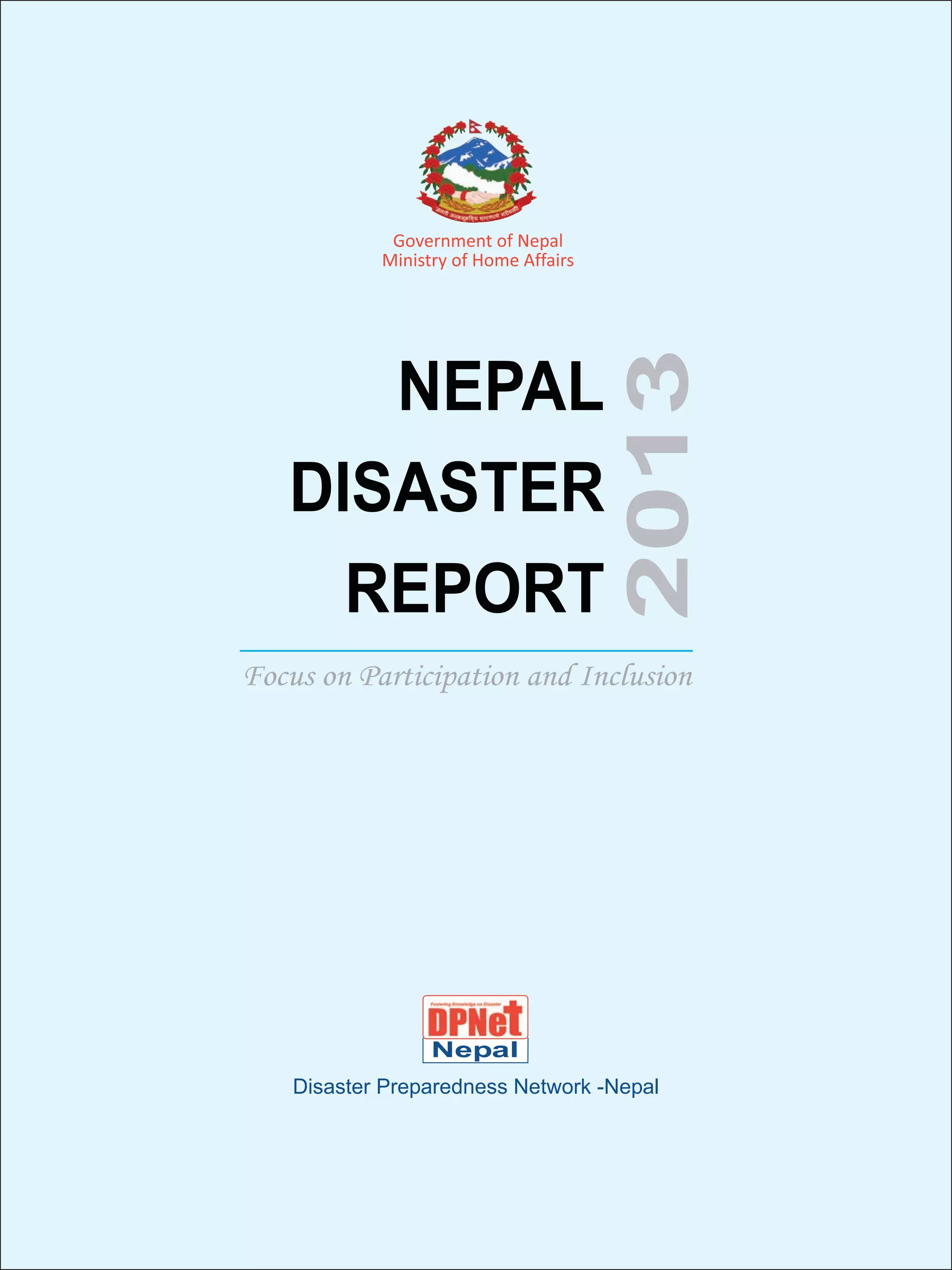 Nepal disaster report 2013 | PDF