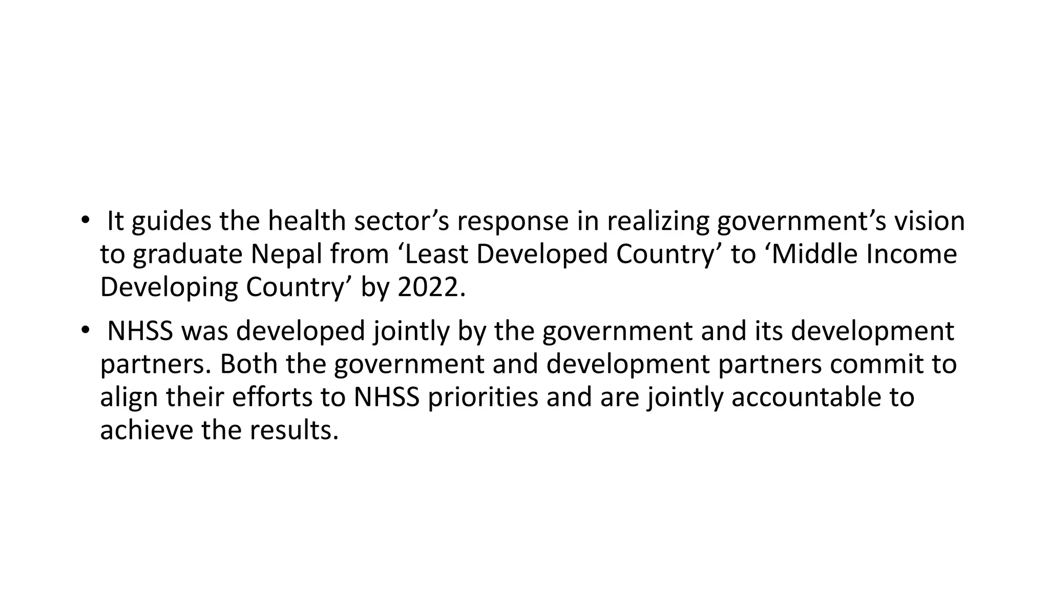 Nepal health sector strategy Outcome 1 | PPTX