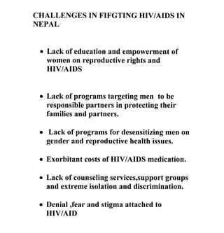 HIV/AIDS and Women in Nepal | PDF